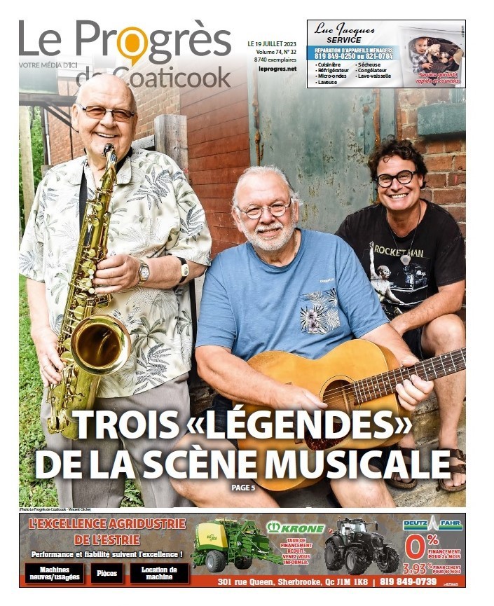 La Une du Progrès de Coaticook du 19 juillet 2023 - Le Progrès de Coaticook